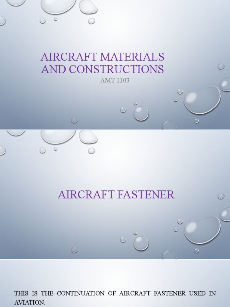 003 Aircraft Materials and Constructions - 3 | PDF | Screw | Nut (Hardware)