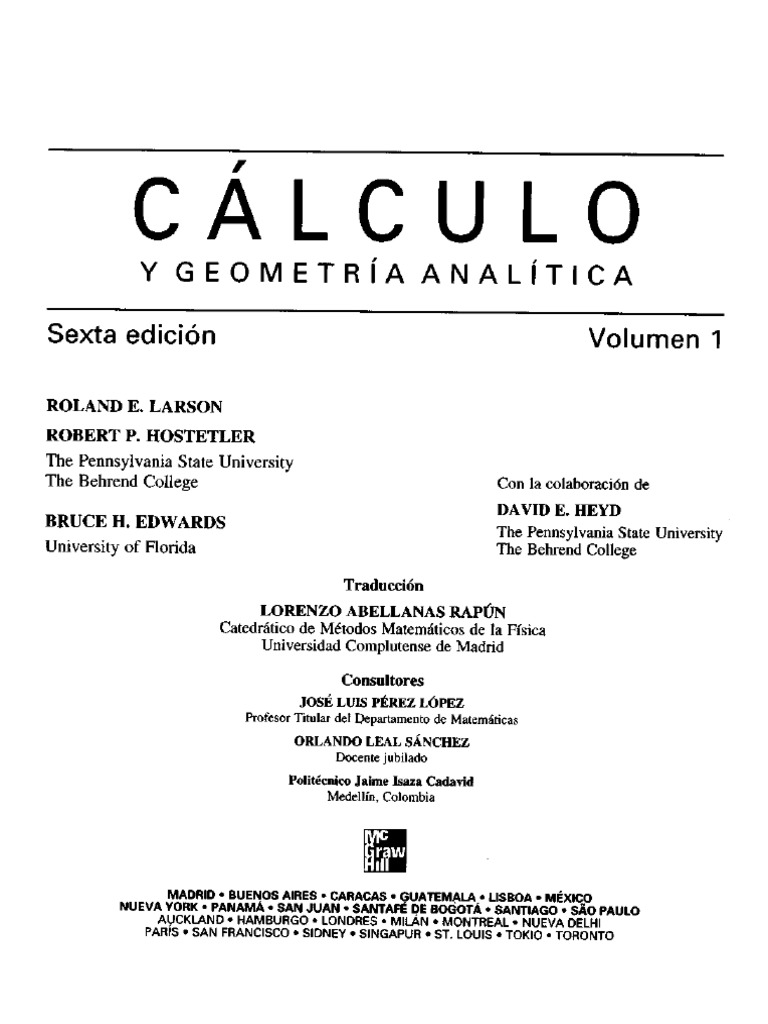 Calculo y Geometria Analitica 6ºedicion Vol 1 - Roland Larson, Robert P ...
