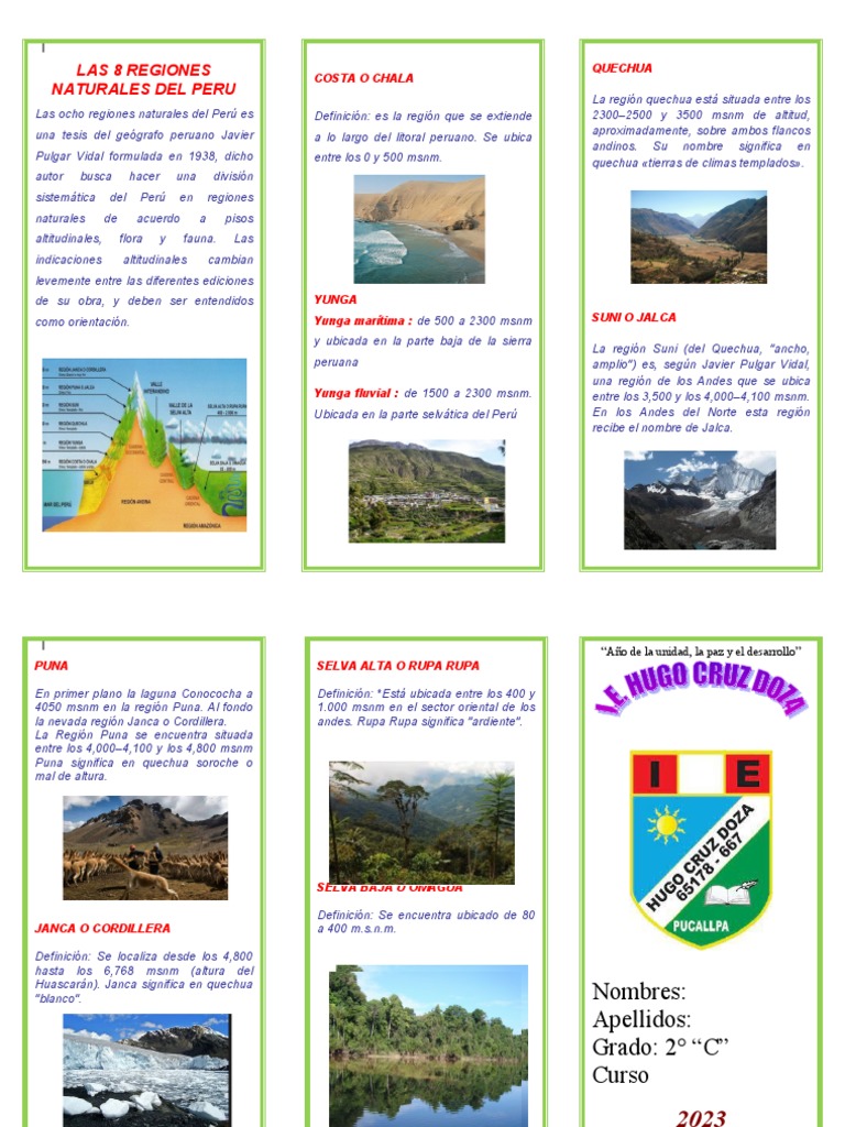 8 Regiones Triptico | PDF | Perú | América del Sur
