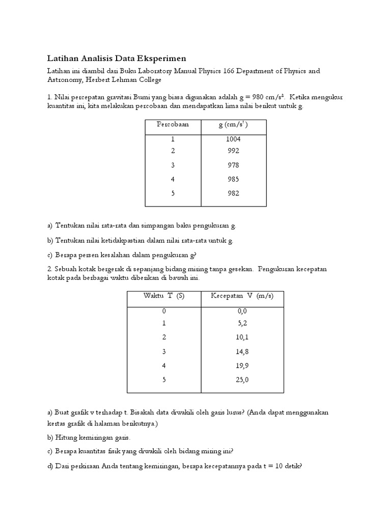 Latihan Analisis Data | PDF | Teknologi & Rekayasa