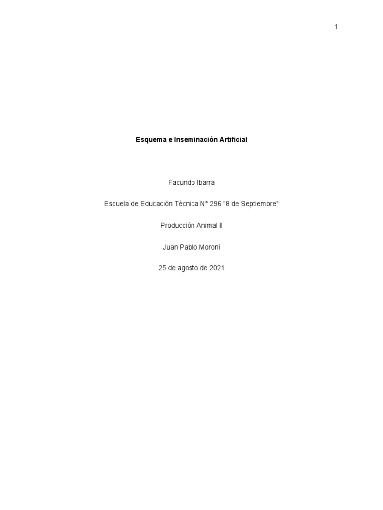 Esquema e Inseminación Artificial | PDF | Vacas