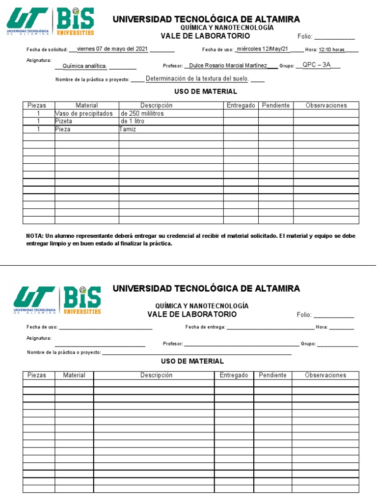 Vale de Laboratorio | Descargar gratis PDF | Science