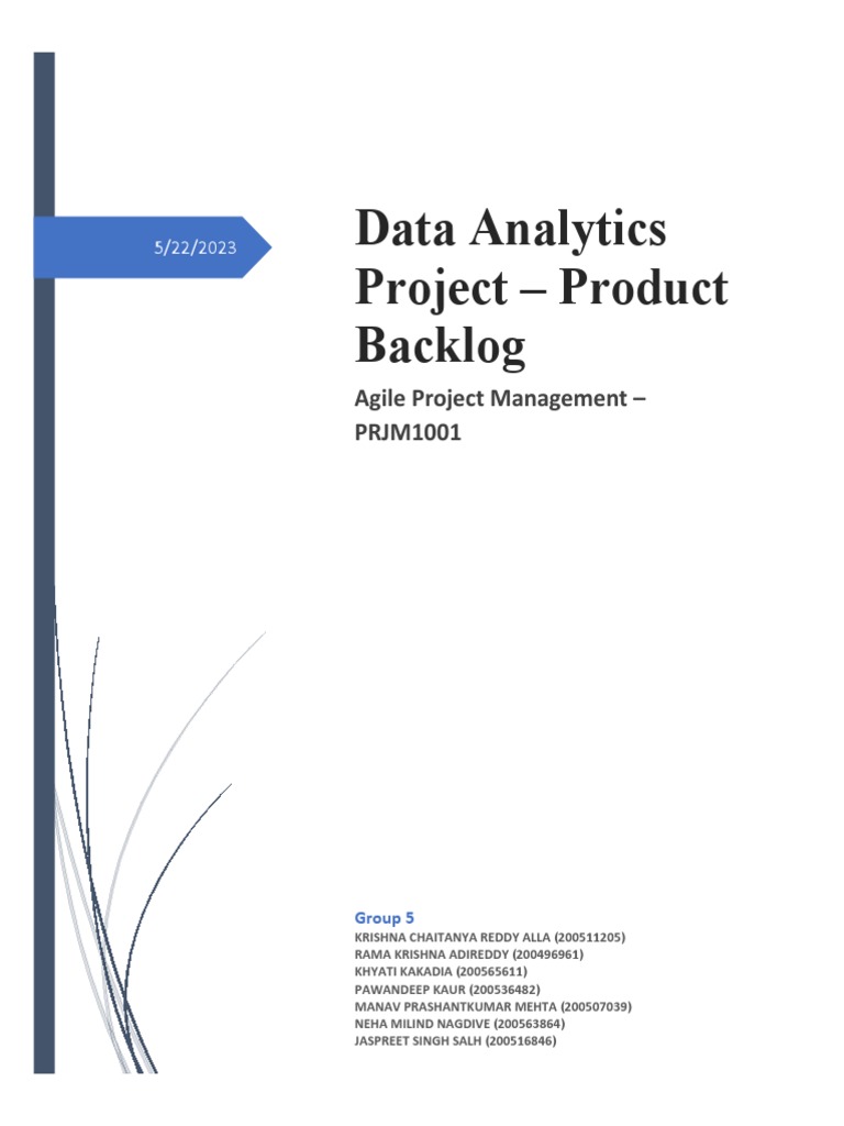 Data Analysis Project Product Backlog | PDF | Data Analysis | Data ...
