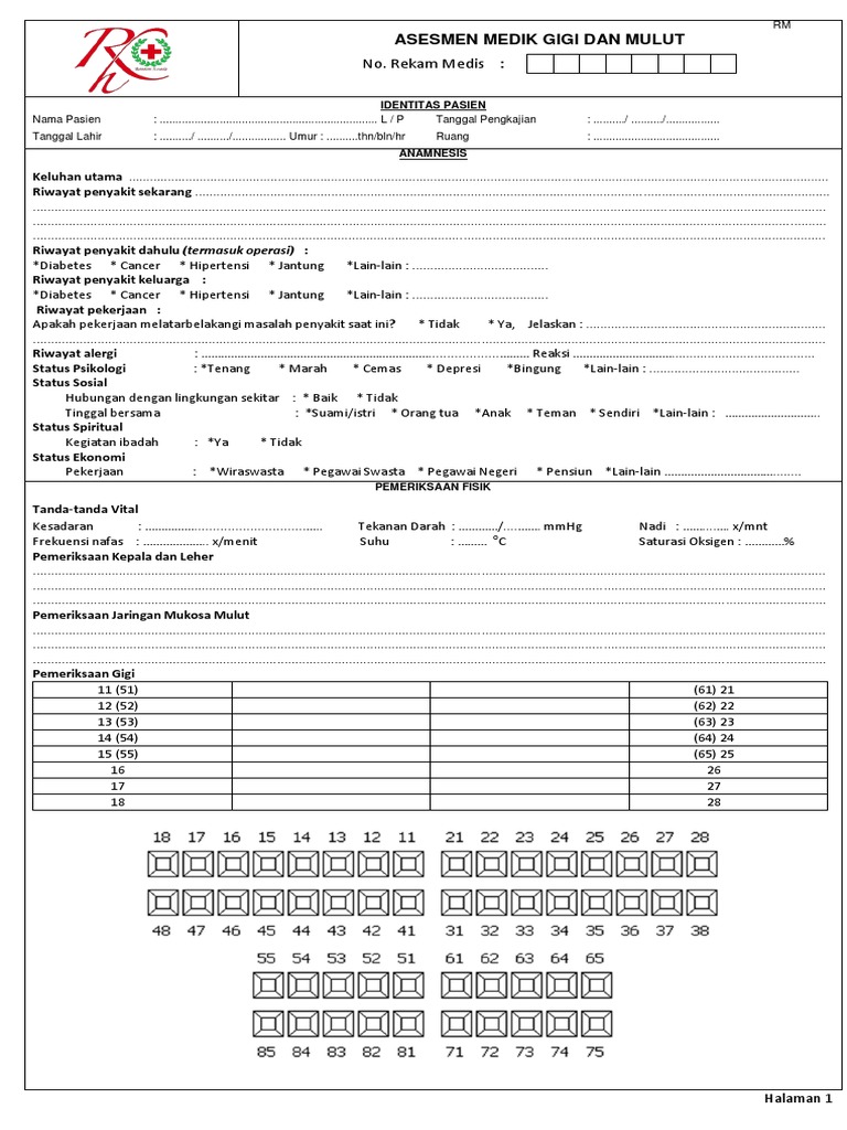 RM Asesmen Medik Gigi Dan Mulut. Ramdani | PDF