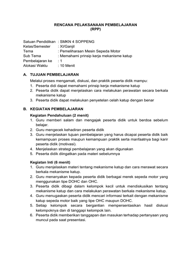 RPP CPG Simulasi Mengajar | PDF