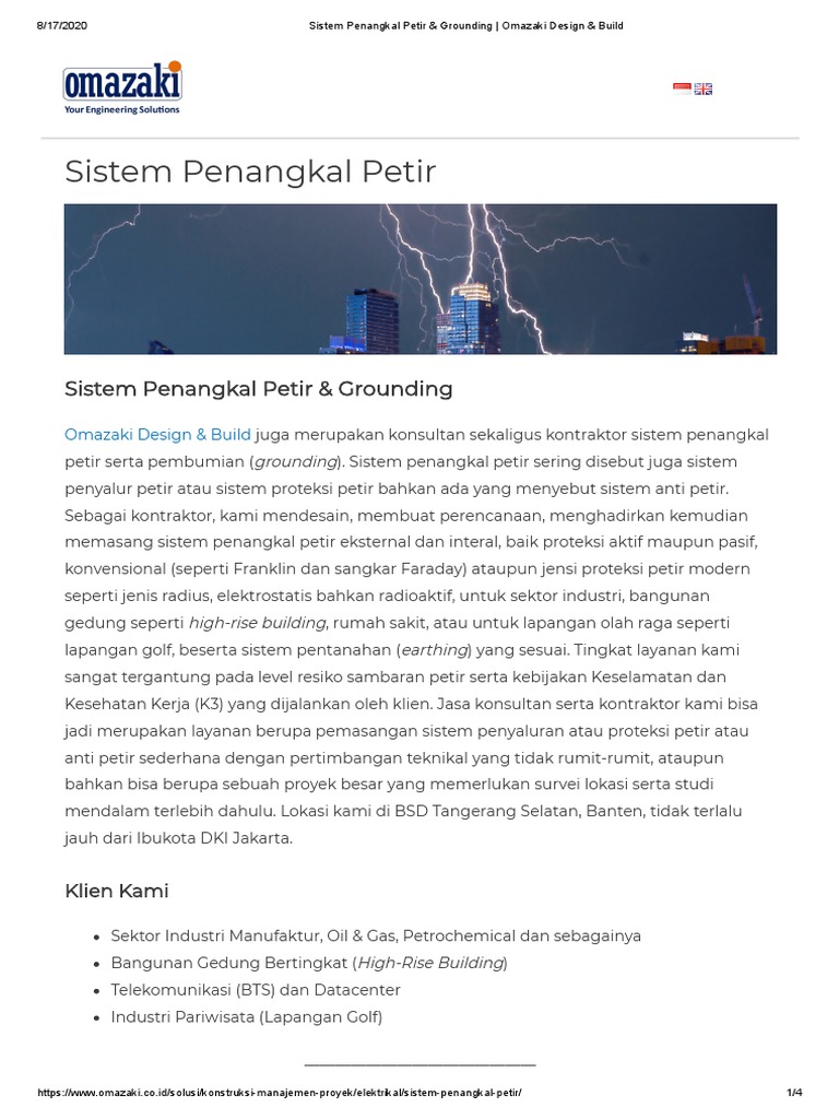 Sistem Penangkal Petir & Grounding _ Omazaki Design & Build | PDF
