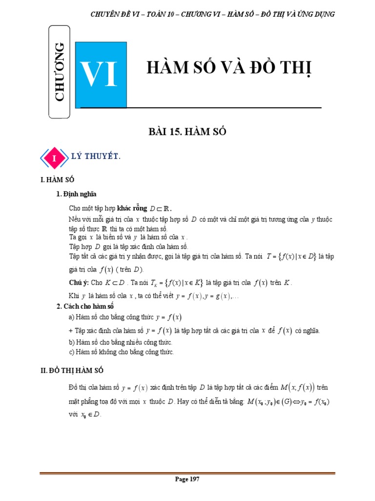 Chuyen de Ham So Do Thi Va Ung Dung Toan 10 Ket Noi Tri Thuc Voi Cuoc Song | PDF