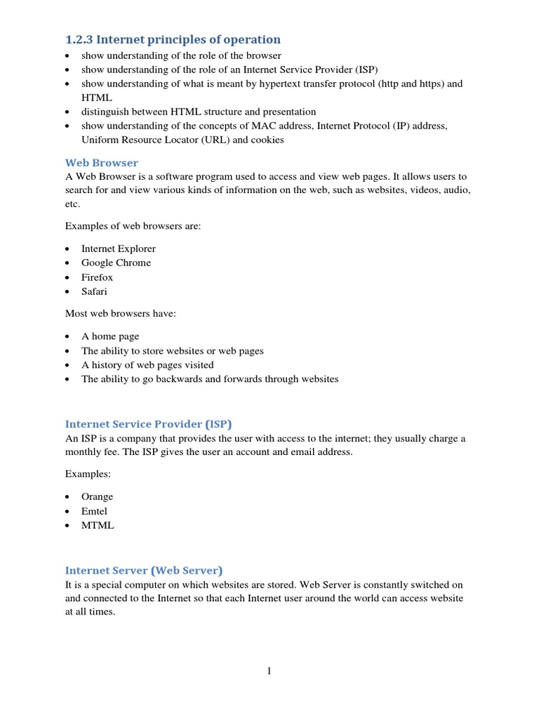 Internet Operation Principles Guide | PDF | World Wide Web | Internet & Web