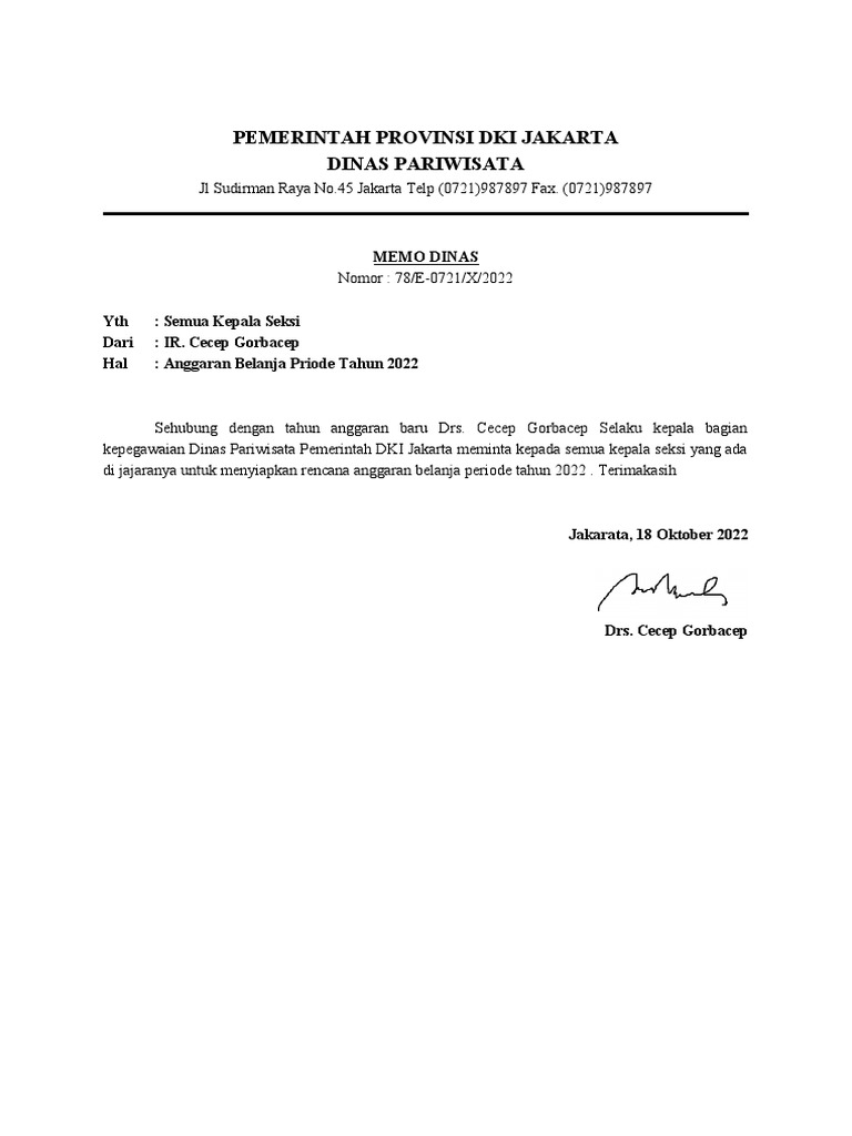 Surat Memo | PDF