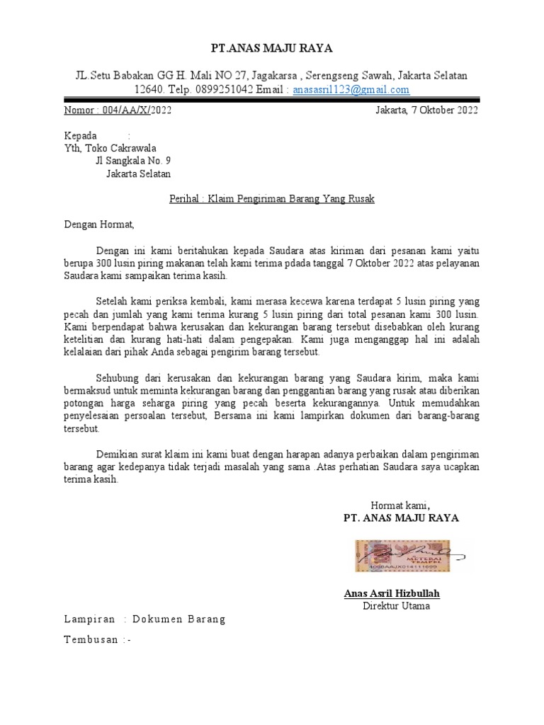 Surat Klaim | PDF