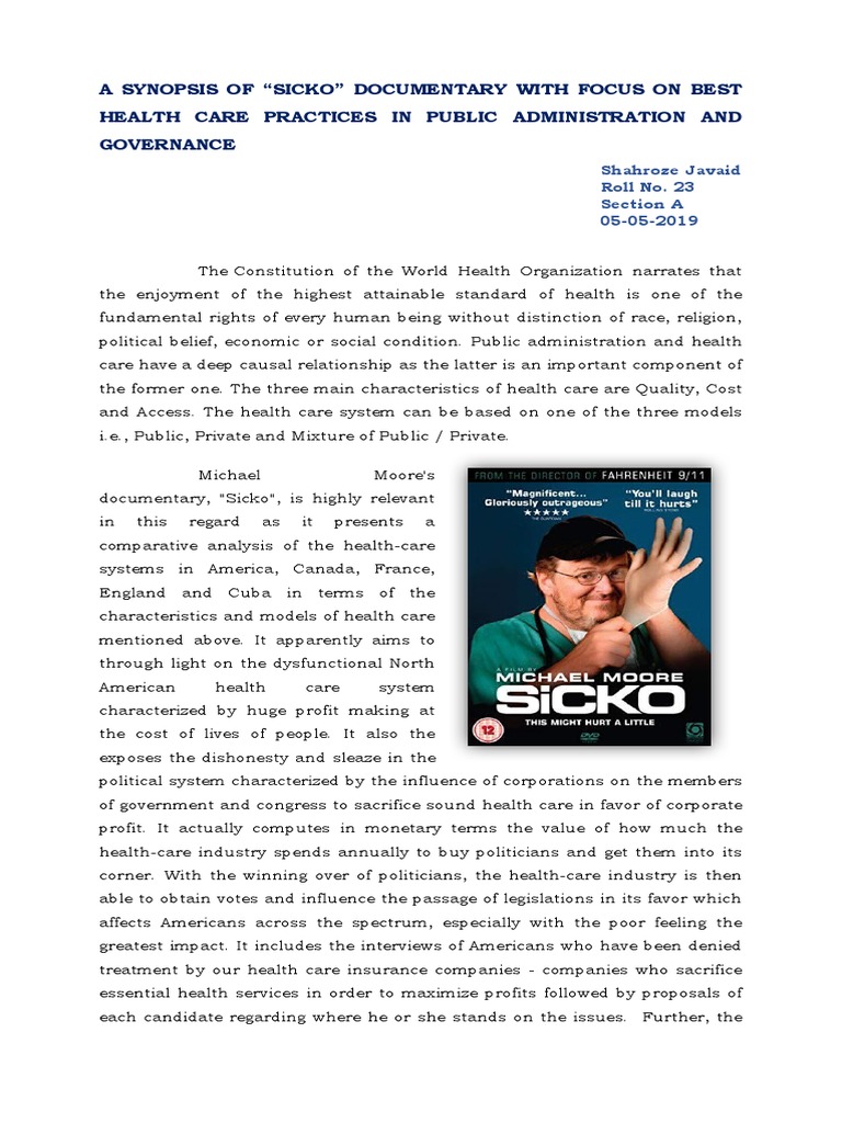 Sicko Documentary Analysis | PDF | Health Care | Economies