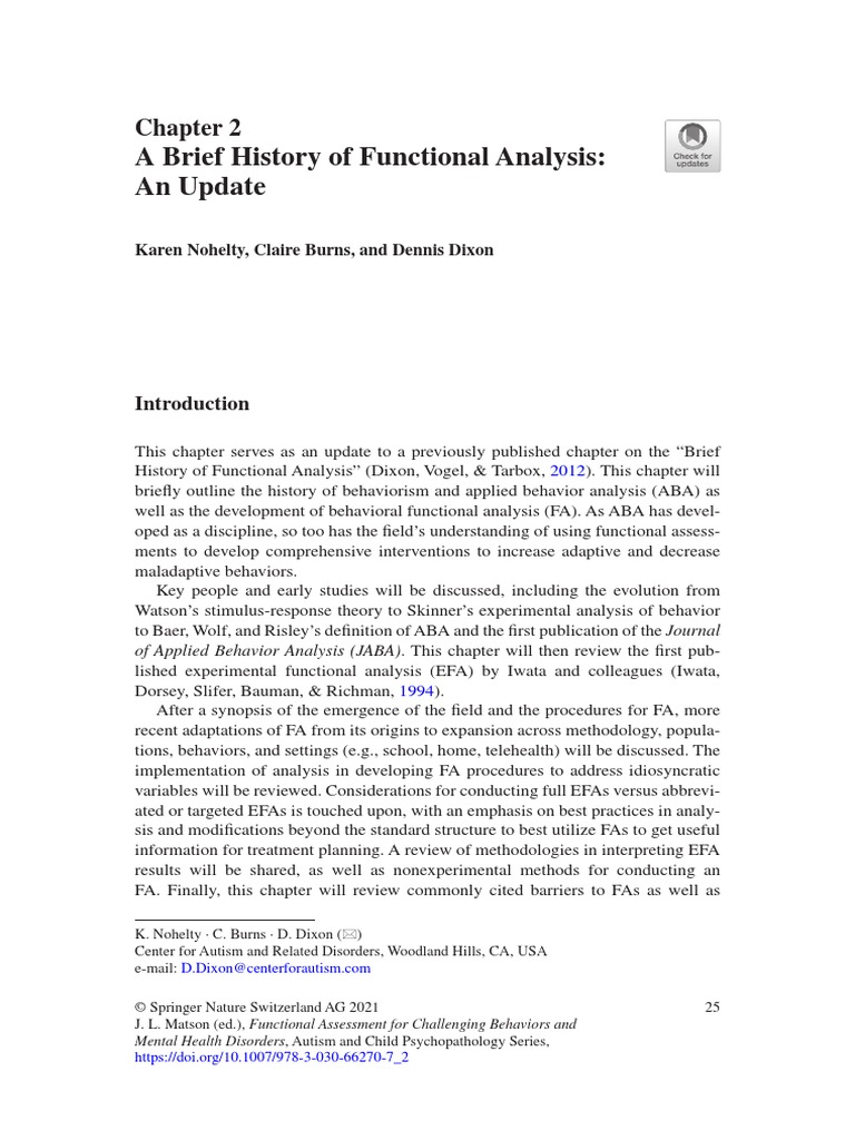 A Brief History of Functional Analysis - An Update | PDF | Behaviorism | Reinforcement