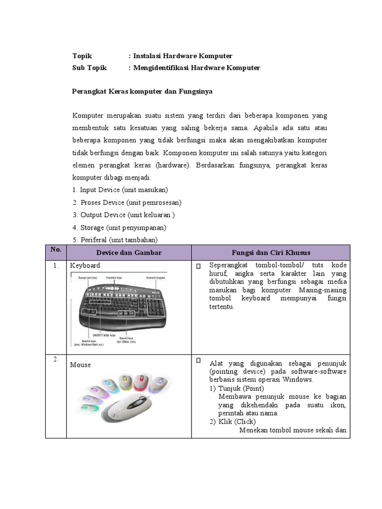 Instalasi Dan Pengenalan Komponen Komputer | PDF | Komputer