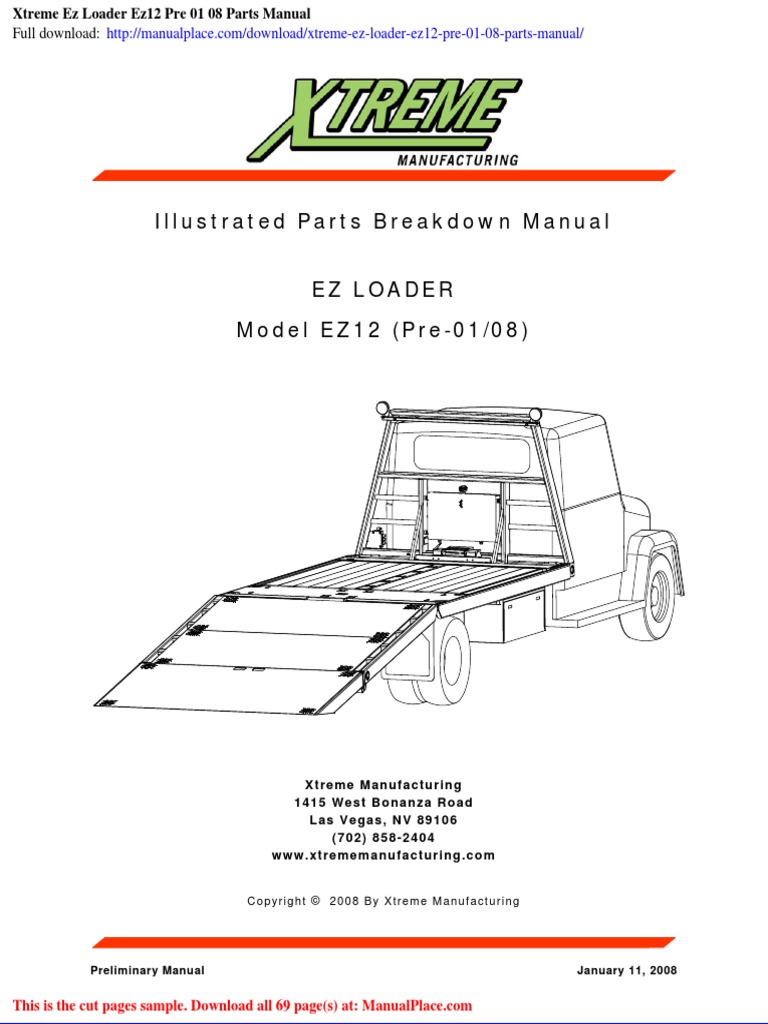Xtreme Ez Loader Ez12 Pre 01 08 Parts Manual | PDF | Technology ...