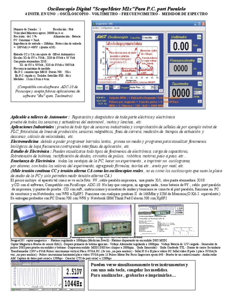 ScopeMeter M1x Descripcion Instalacion | PDF | Electrónica | Ingenieria ...