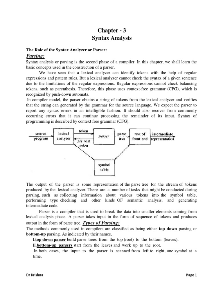 rkCD-Chapter 3 - Syntax Analysis | PDF