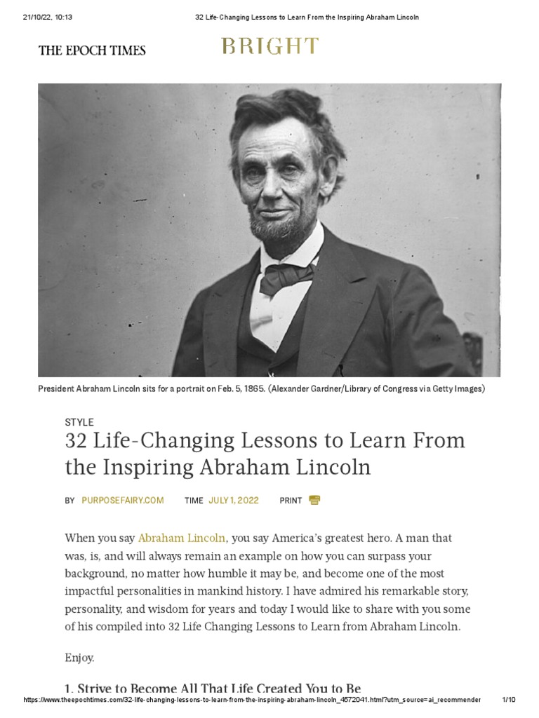 32 Life-Changing Lessons To Learn From The Inspiring Abraham Lincoln ...