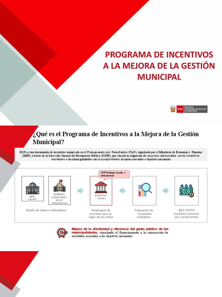 Incentivos para Gestión Municipal 2023 | PDF | Presupuesto | Saneamiento