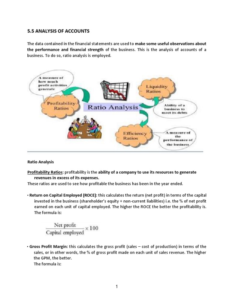 Analysis Of Accounts Igcse Business Notes Pdf