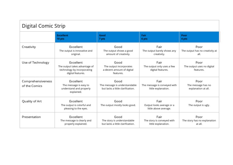 Digital Comic Strip | PDF
