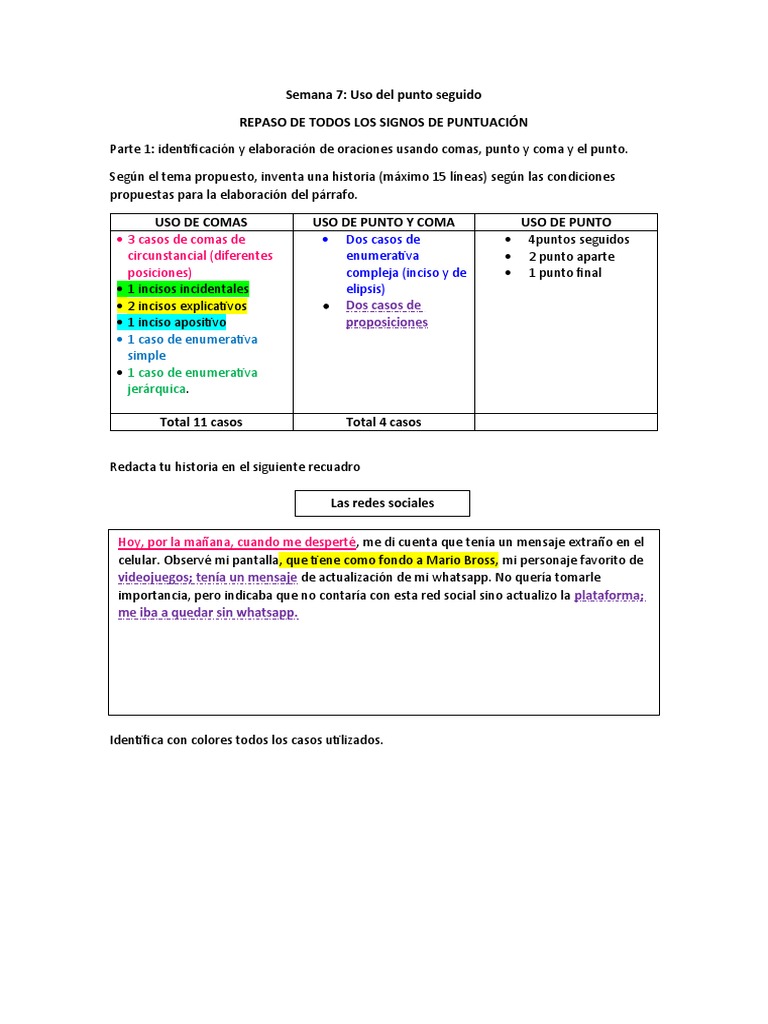 Semana 7 Identificaci N en Textos Signos de Puntuaci N | PDF ... Semana 7 Identificaci N en Textos Signos de Puntuaci N | PDF ...