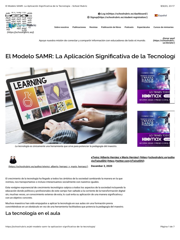Tecnología Educativa: Modelo SAMR | PDF | Salón de clases | Enseñando