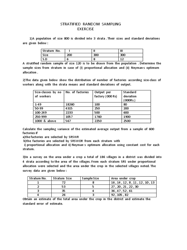 Stratified Sampling | PDF