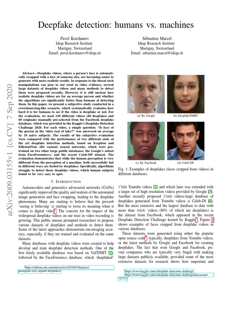 Deepfake Detection Humans vs. Machines | PDF | Receiver Operating Characteristic | Computing