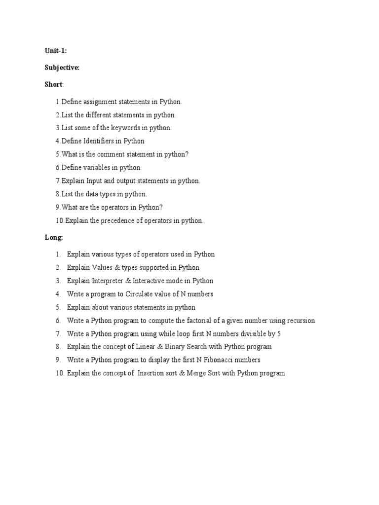 Python Question Bank | PDF | Method (Computer Programming) | Programming Python Question Bank | PDF | Method (Computer Programming) | Programming