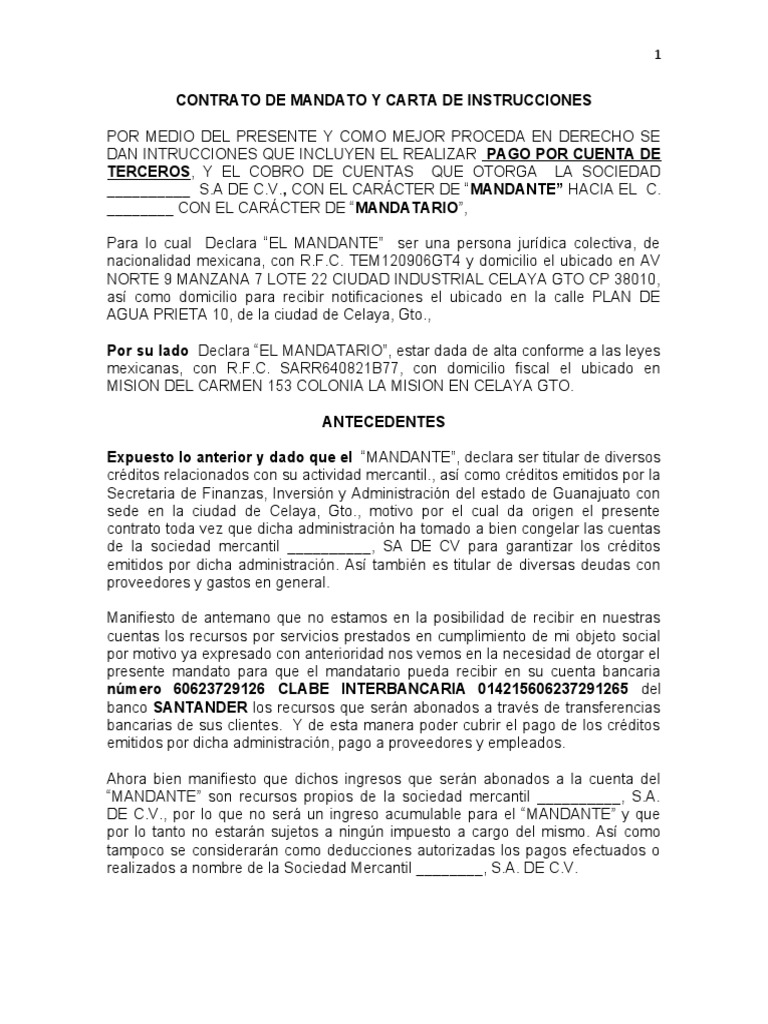 Contrato de Mandato | PDF