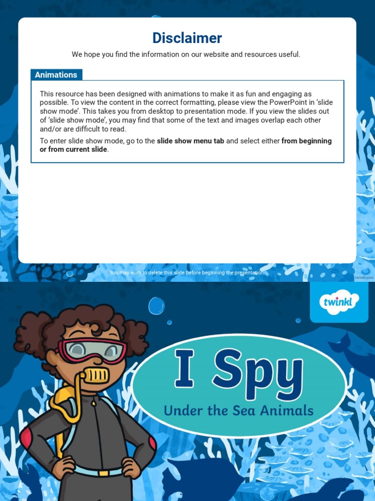 T TP 1651502337 I Spy Under The Sea Animals Powerpoint Game Ver 1 | PDF ...