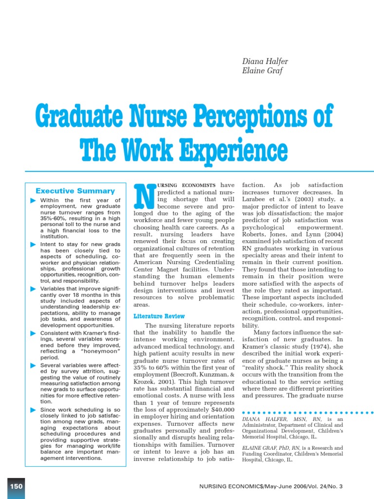 Garduate Nurse Perceptions of The Work Experience | PDF | Nursing | Job ...