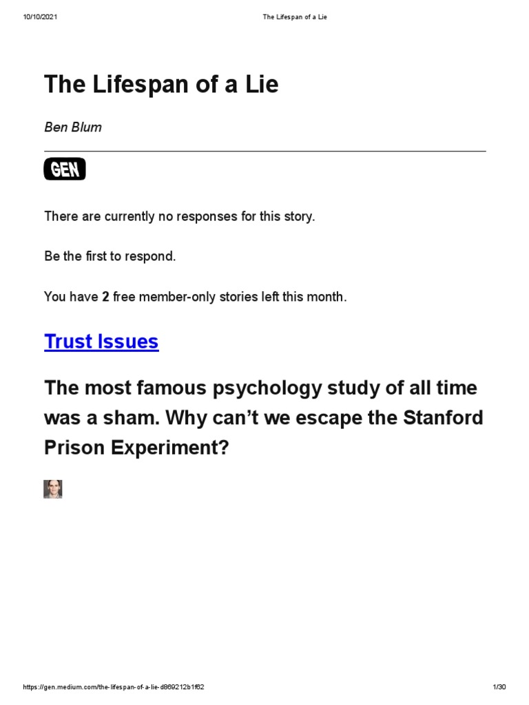 The Lifespan of A Lie | PDF
