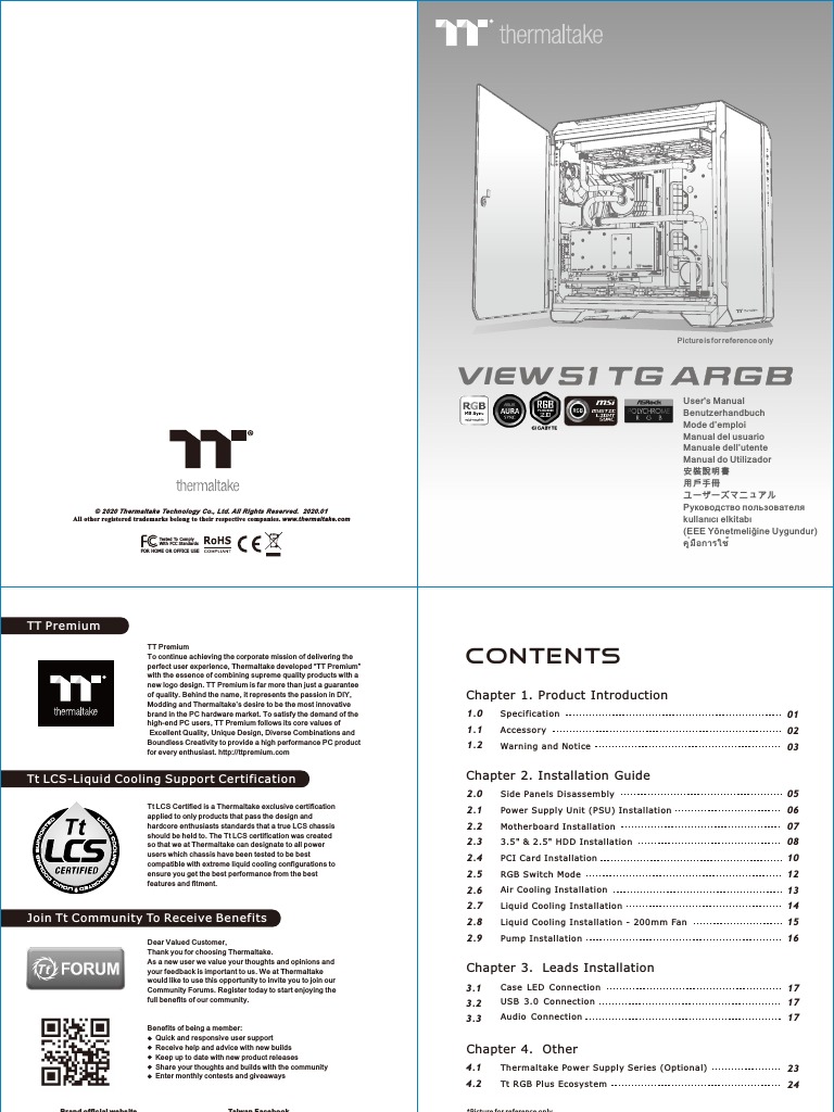 Ca-1q6-00m1wn-00 View 51 TG Argb Manual 191224 | PDF | Office Equipment | Computer Hardware