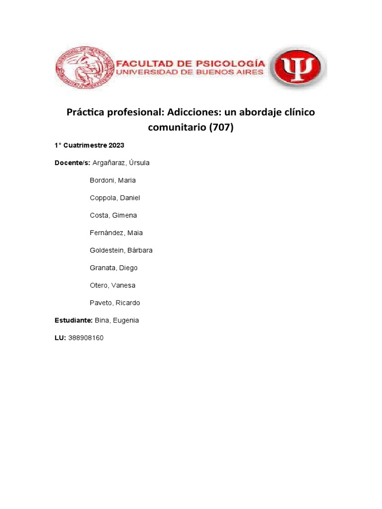 Informe PP - Adicciones | PDF | La dependencia de sustancias | Placer