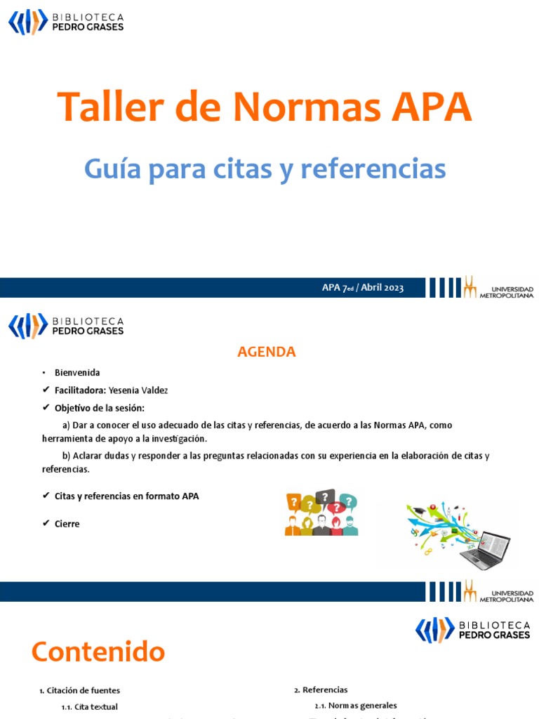 Taller de Normas APA Guia para Citas y Referencias Abril 2023 | PDF | Traducciones | Publicación