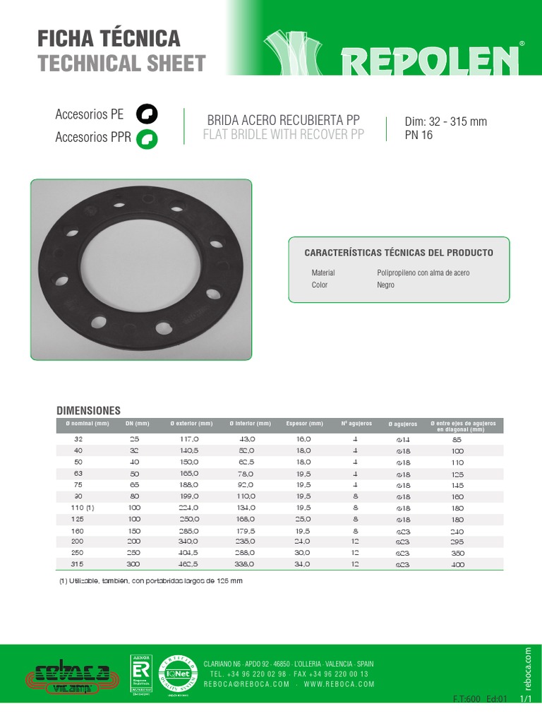 Ficha Tecnica Bridas PPR | PDF