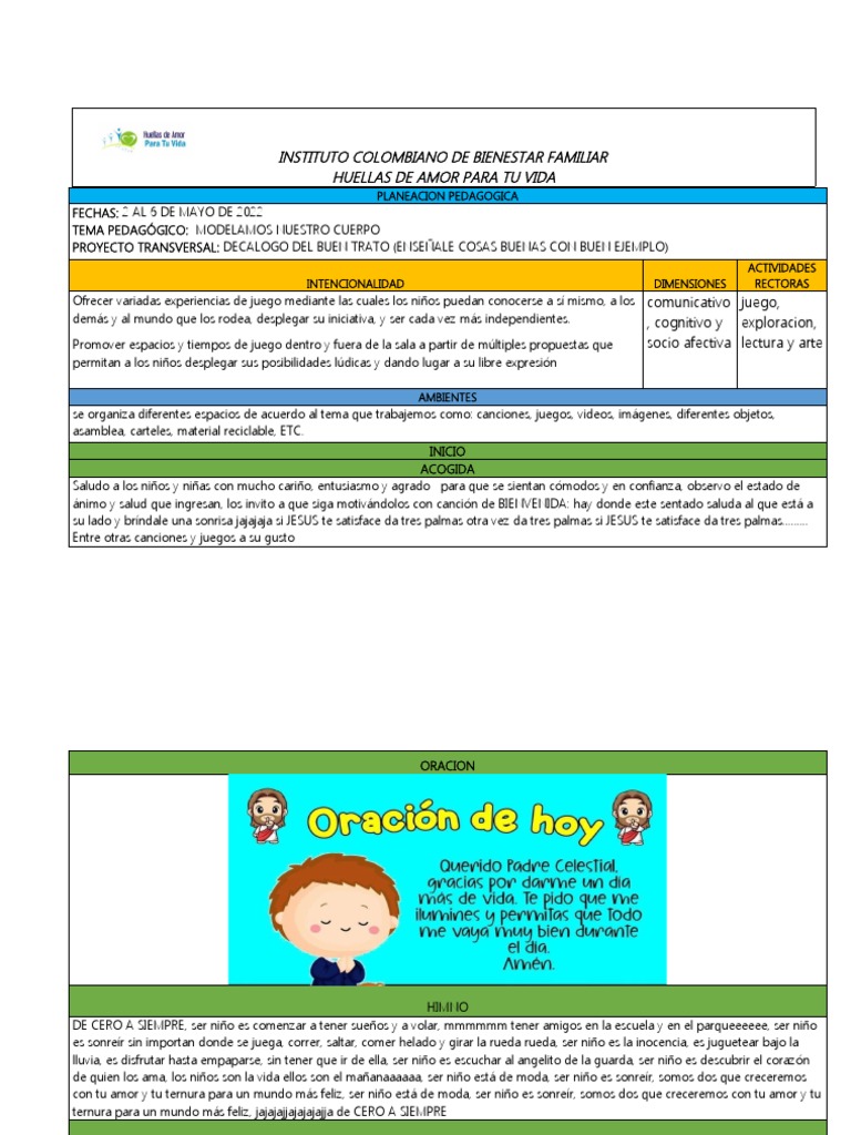 Planeacion Mayo | PDF | Amor