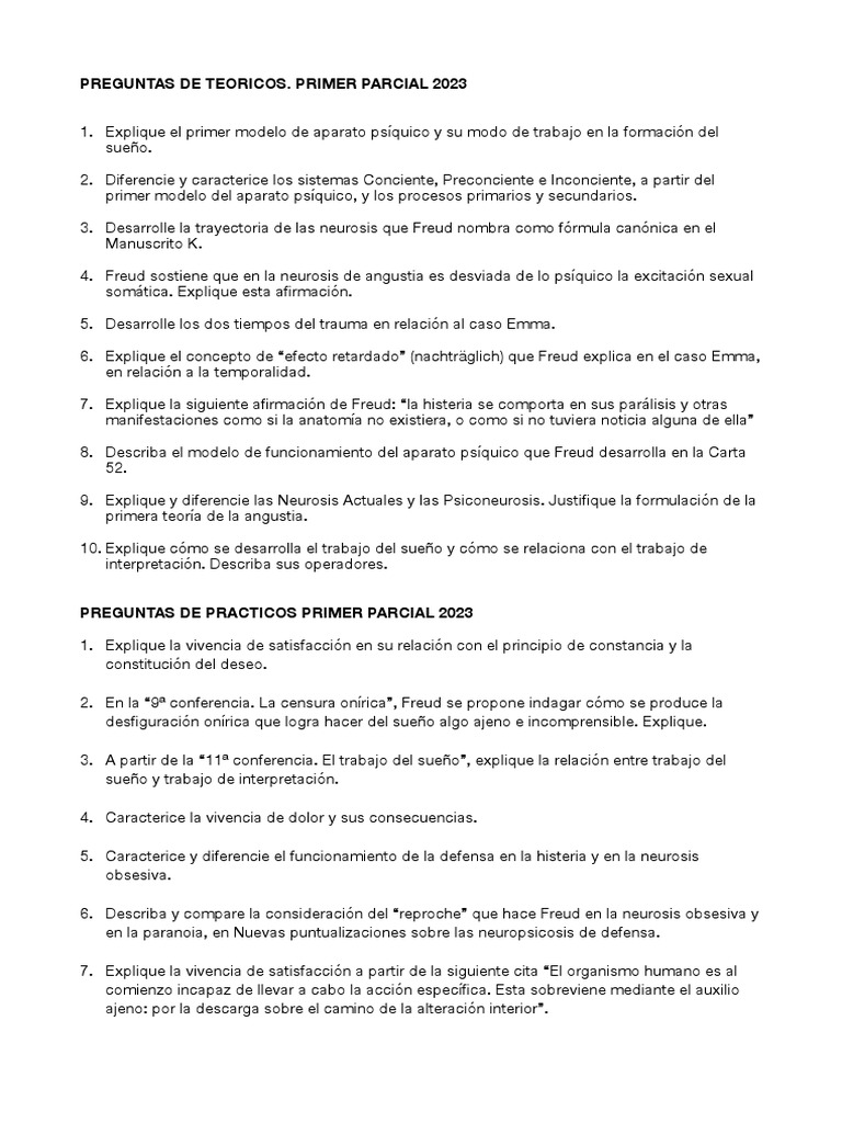 Preguntas Primer Parcial 2023 | PDF