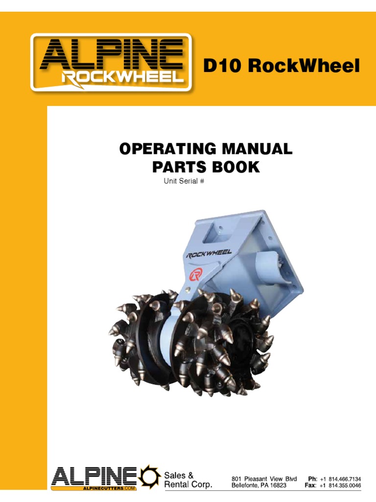 Alpine D10 Rockwheel Operating Manual Parts Book | PDF