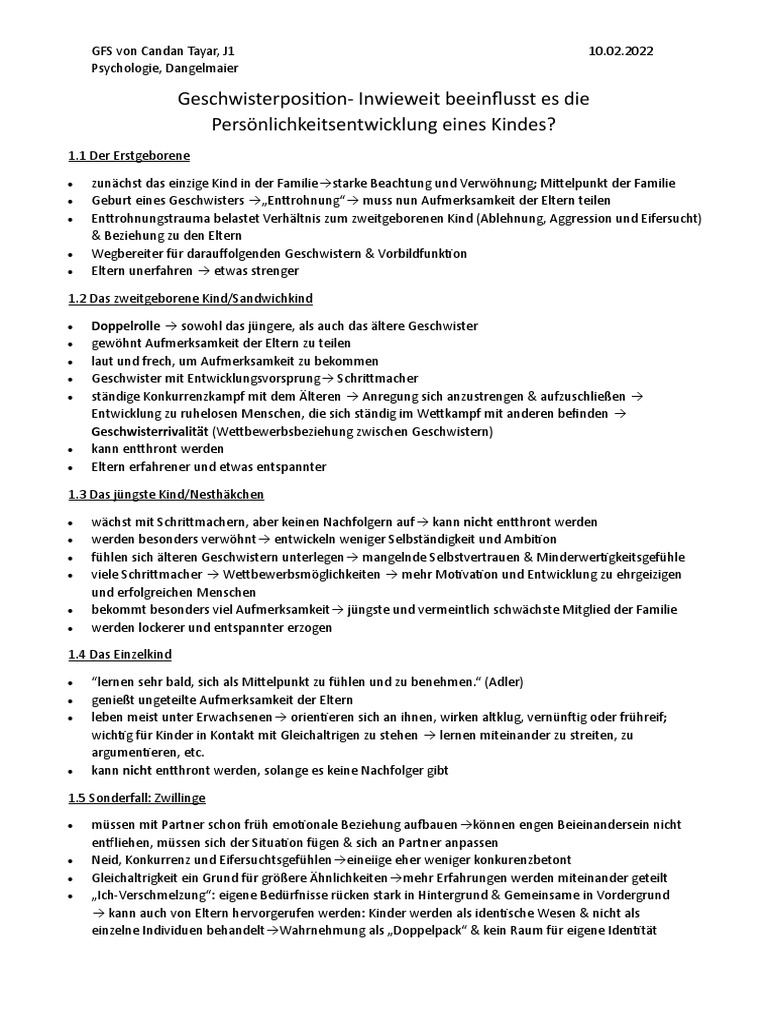 Psycho GFS Handout | PDF