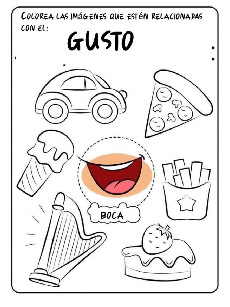 Ficha Del Sentido Del Gusto | PDF