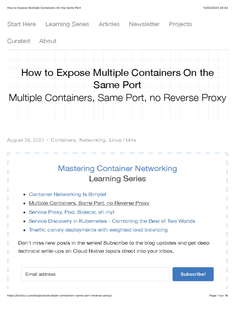 How To Expose Multiple Containers On The Same Port | PDF | Port (Computer Networking) | Proxy Server