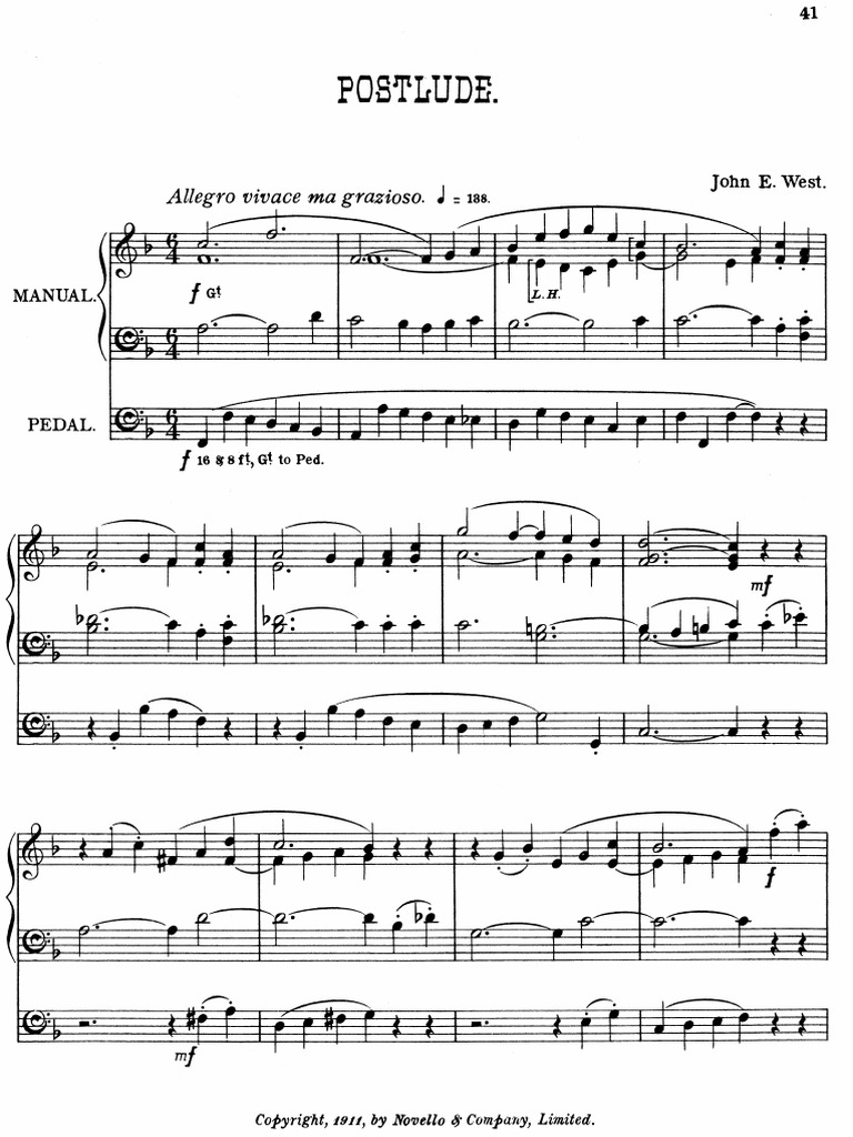 Postlude (J E West) | PDF