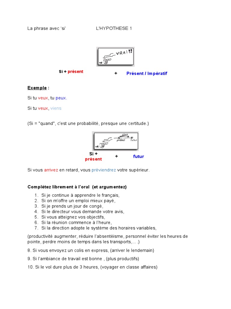 Object Express Unité 3 Phrase Si | PDF