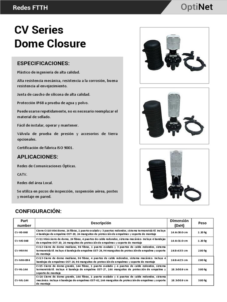 Dome Closure - Optinet | PDF | Bienes manufacturados