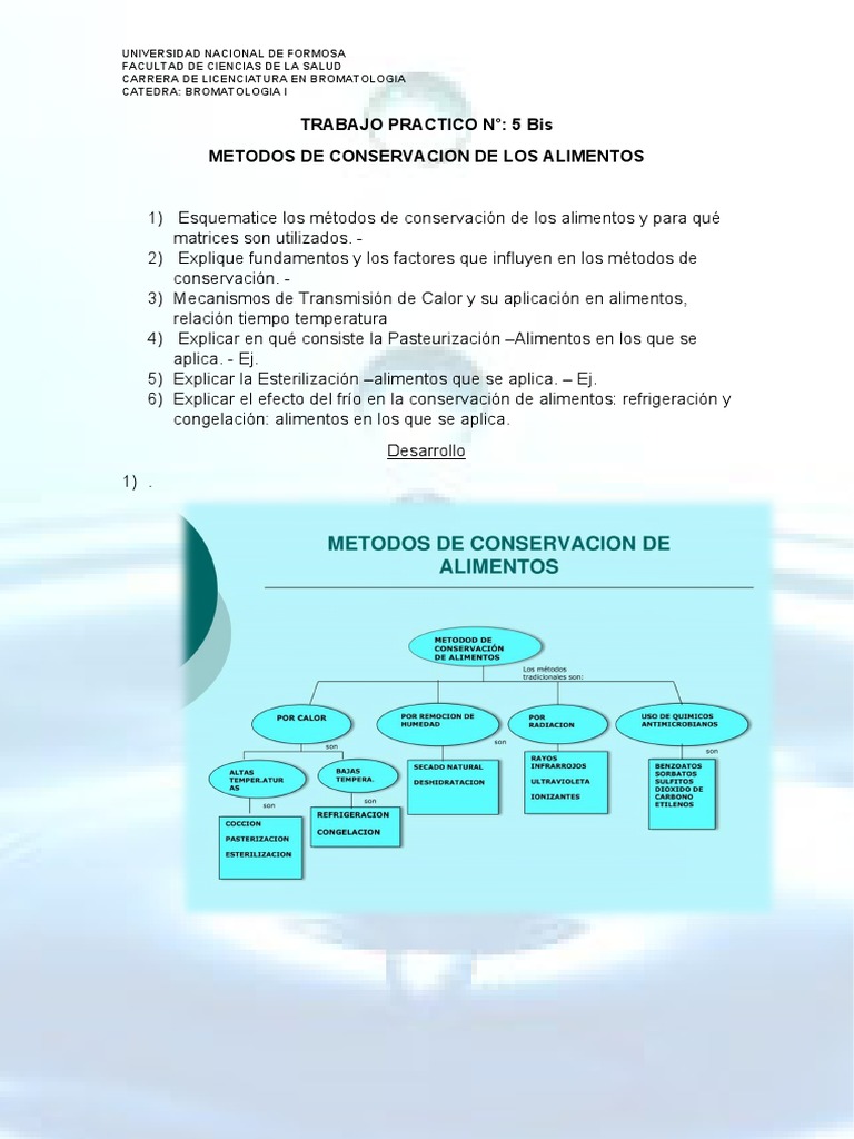 TRABAJO PRACTICO N5 Bis | PDF | Esterilización (Microbiología) | Alimentos
