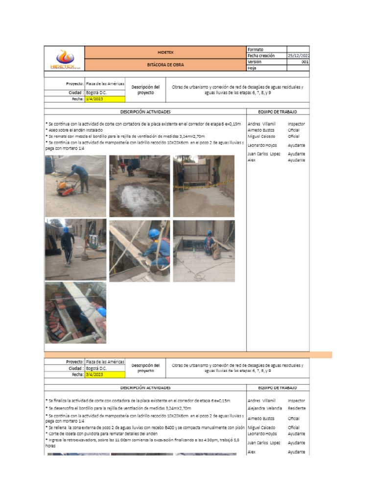 BITÁCORA DE OBRA | PDF
