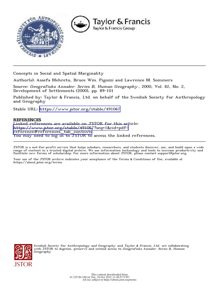 Understanding Social and Spatial Marginality | PDF | Labour Economics ...