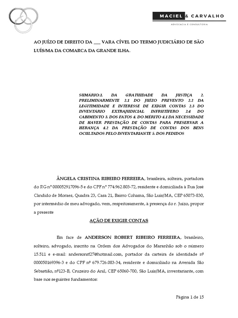 Ação de Exigir Contas | PDF